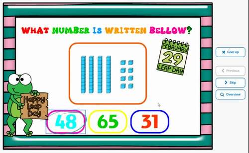 Leap Year 2024 Math Leap Day Place Value to 100 Boom Cards Digital Math ...