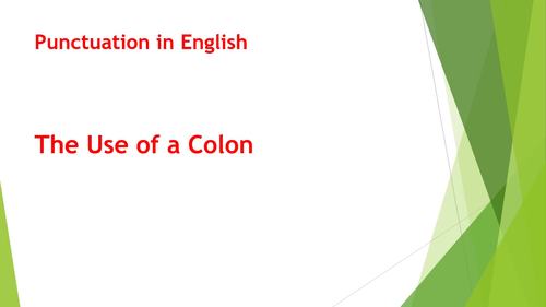Punctuation in English: The Use of a Colon by Optimal Resources | TPT