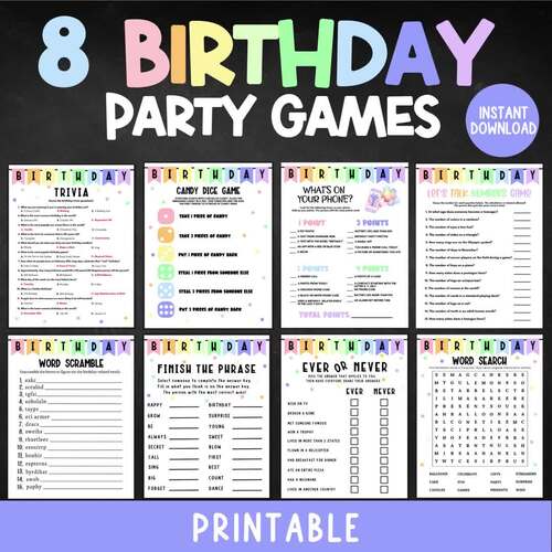 Printable Birthday Game Bundle, Classroom Birthday Games | TPT
