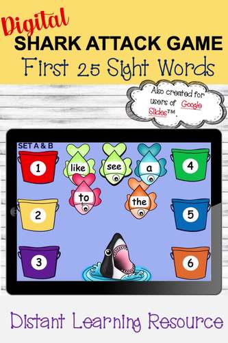 SIGHT WORDS | Shark Attack Game by The Language Learning Pod | TPT