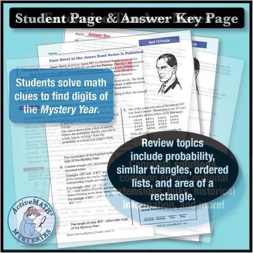 April 13 Math & Literature Puzzle: 1st James Bond Novel Published ...