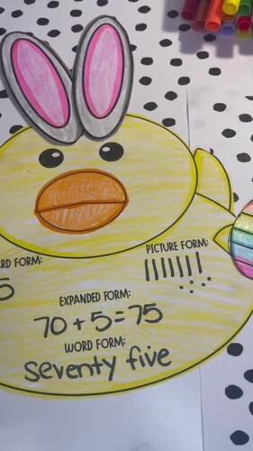 Easter Bunny Math Place Value Craft by The Teaching Diva Corner | TPT