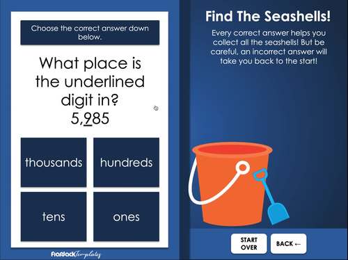 Place Value Practice Review to 4 Digits Digital Math Game for ...