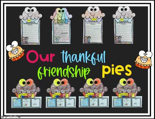 Thankful Friendship Pie Enemy Pie Book Craftivity Bulletin Board Display