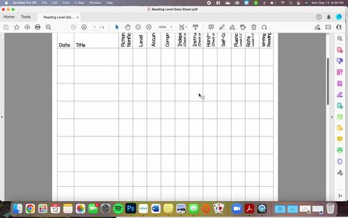 Fountas & Pinnell Data Tracking || Reading Level || Recording Sheet