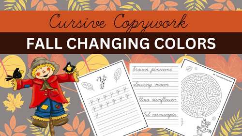 Cursive Copywork | Beginners Cursive Handwriting | Seasons: Fall ...