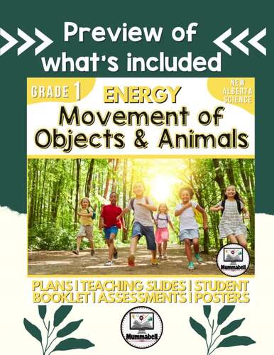ENERGY Grade 1 Alberta New Science Curriculum by Mummabell | TPT