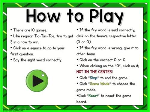 Fry Words Tic-Tac-Toe Set - 2nd 100 Words Distance Learning by Teacher ...