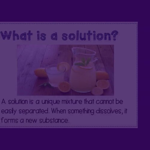 Mixtures & Solutions Vocabulary Power Point and Graphic Organizers