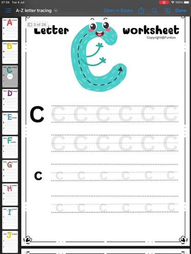 A-Z Letter Tracing Worksheets : Fun alphabet practicing for kids by FunBox