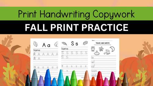Print Handwriting Practice | Print Copywork | Season: Fall | TPT