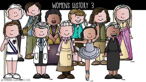 Women's History clip art 3, historical figure COLORED Version | TPT
