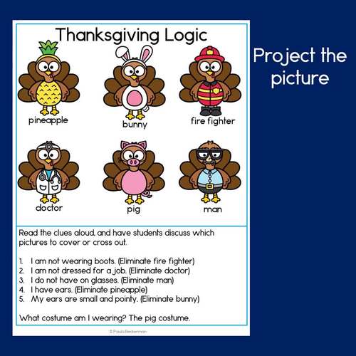 Thanksgiving Disguise a Turkey Math Logic Puzzles | Turkey in Disguise