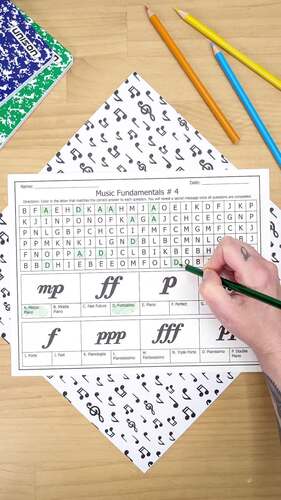 Music Theory Worksheets Dynamics Music Sub Plans Secret Message Theory ...