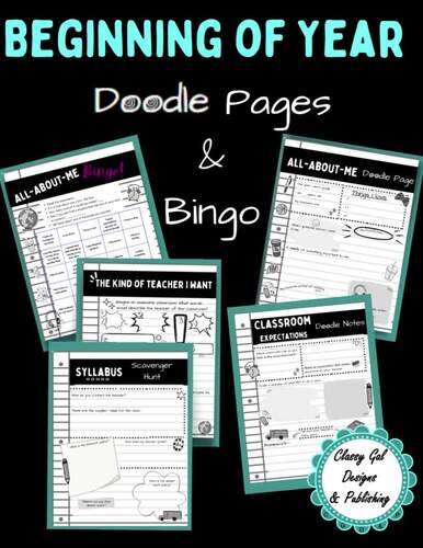 First Week of School: About-Me Doodle Notes, Syllabus Scavenger Hunt, Bingo