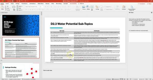IB Biology 2023 New Syllabus D2.3 Water Potential HL PowerPoint