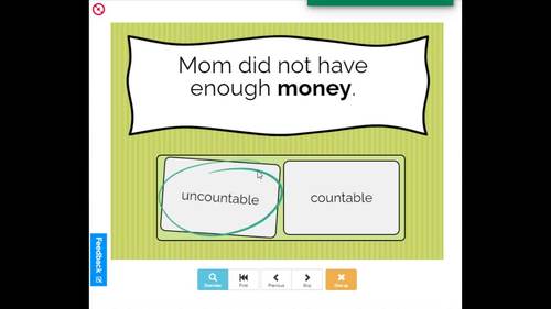 Countable and Uncountable Nouns Boom Learning Digital Task Cards