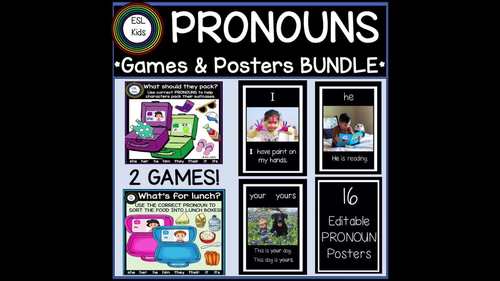 PRONOUNS BUNDLE - Pronouns Posters, Activities & Games for PreK-1st ...