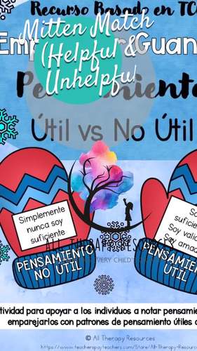 Helpful vs Unhelpful Thoughts Mitten Match - Winter Counseling ...