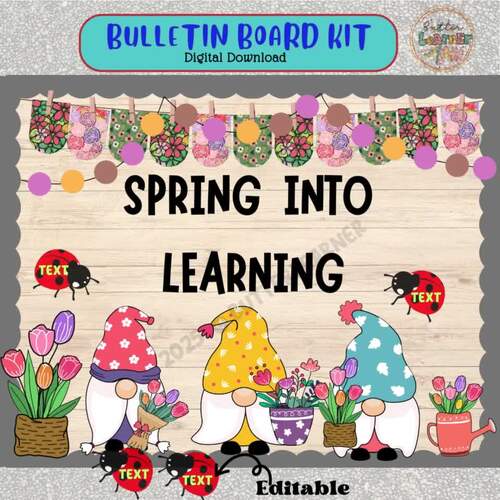 Spring Into Learning Bulletin Board Kit for Classroom Decor, Editable