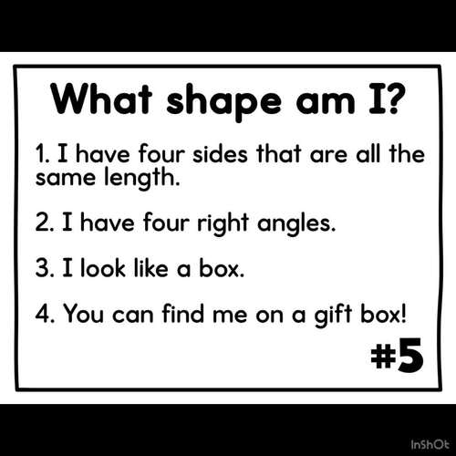 2D Shape Attributes Matching Game Cards | Guess My Shape Activity ...