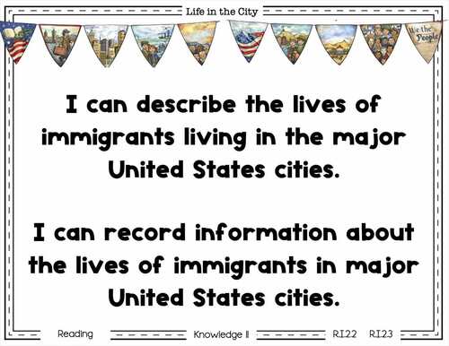 Knowledge 11 Immigration | Learning Target I Can Statements Posters ...