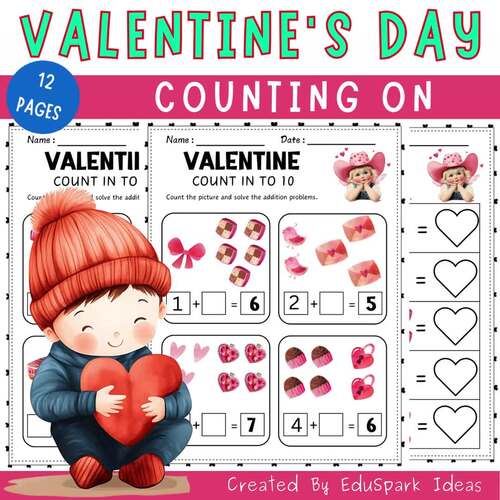 Valentine’s Day Counting & Addition to 10 | Kindergarten & 1st Grade