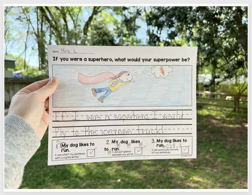 Writing Prompts and Checklists Kindergarten First Grade Printable and EASEL