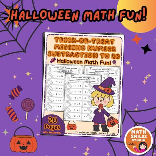 Trick-or-Treat Missing Number Subtraction to 20 | Halloween Math | 1st ...