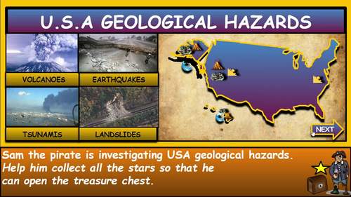 USA Geological Hazards: Google Slides, Distance Learning + Worksheet (DL)