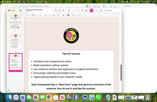 Middle School Writing Curriculum Bundle (Grades 6–8) | Full-Year + CER ...