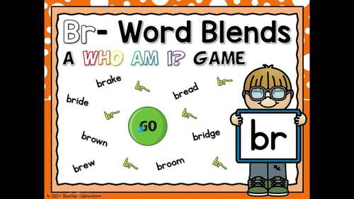 BR Word Blends Who am I Word Game by Teacher Gameroom | TPT