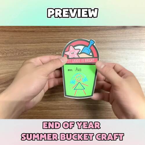 End of Year Summer Bucket Craft | Printable Student Reflection Activity