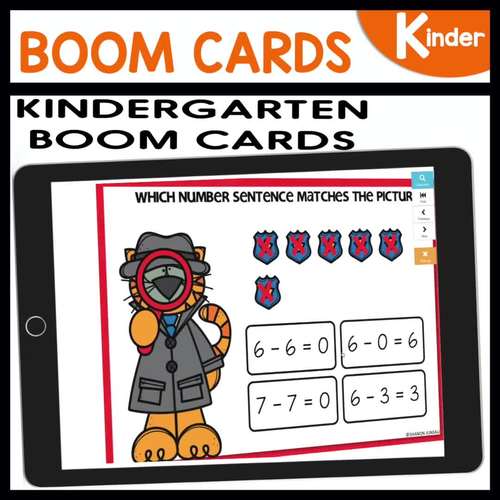 Subtraction with Pictures Games Math Kindergarten Boom Task Cards Centers