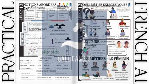 Beginner French Workbook jobs workplaces grammar verbs daily activities ...