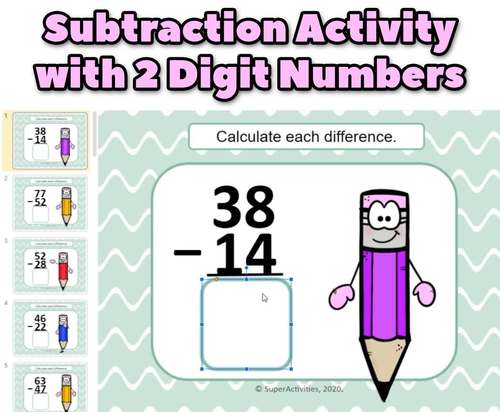 Subtraction Activity with 2 Digit Numbers, Google Classroom, Distance ...
