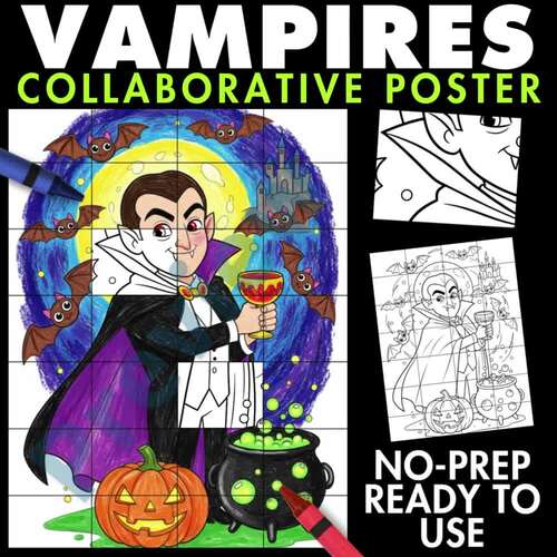 Vampire Halloween Bats Dracula Activity Fun Bulletin Board ...