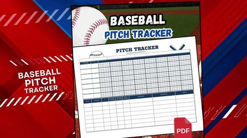 Baseball Pitch TRACKER sheet / PDF file digital downloads / Baseball drills