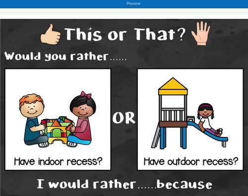 Back to School Ice breaker Activity This or That Boom Cards™ Speech Therapy