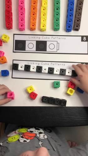 Linking Cube Patterns - Math Center by Elementary at HEART | TPT