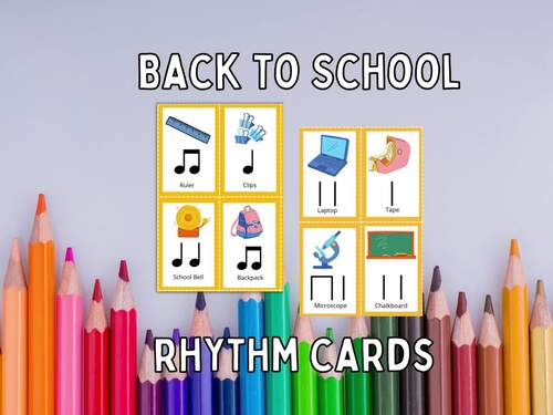 Back To School Rhythm AND Kodály Cards for Music Class & Piano Lessons