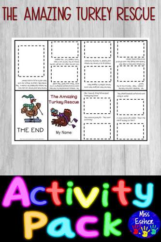 The Amazing Turkey Rescue 9 Resource Pack w BOOM CARDS by Miss Esther