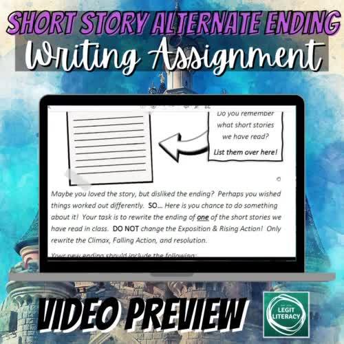 Short Story Alternate Ending Writing Assignment by Legit Literacy