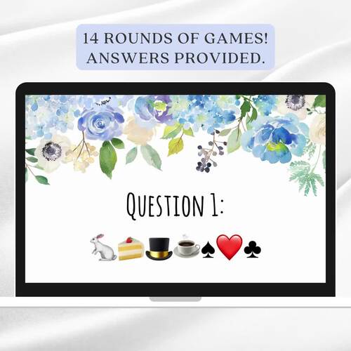 Blue Floral Virtual Baby Shower Games by Moment Printables | TPT