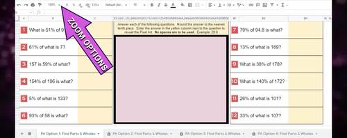 PIXEL ART: Find Parts & Wholes (Given Percentage) DISTANCE LEARNING