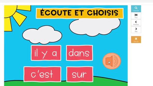 French High frequency Sight Words BOOM CARDS audio Printable LIST 1 SET 1