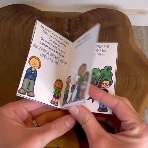 Father's Day Mini Book Craft Template with Bible Verses - Perfect Gift ...