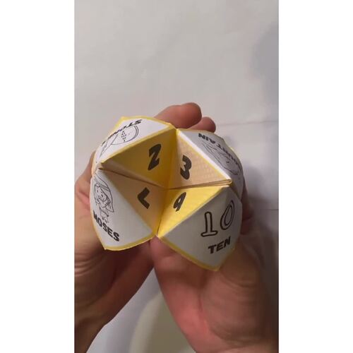 10 Commandments Bible Cootie Catcher, Sunday School Craft, Church Activity