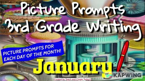 3rd Grade SPRING BUNDLE Picture Prompts Writing ELA Story Starters SLIDES