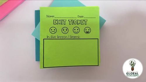 Sticky Note Exit Ticket by Innovative Global Teaching | TPT
